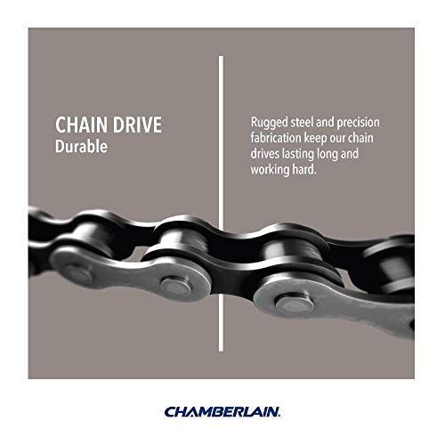 Chamberlain Smart Garage Door Opener with Battery Backup - Durable Chain Drive - myQ - Smartphone Controlled - Ultra Quiet with MED Lifting Power, Model C273T, Gray
