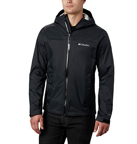 Columbia Men's EvaPOURation Rain Jacket, Waterproof and Breathable-, Black, Small