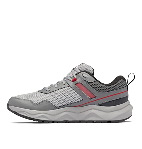 Columbia Men's Plateau Waterproof Hiking Shoe, Steam/Mountain Red, 11.5