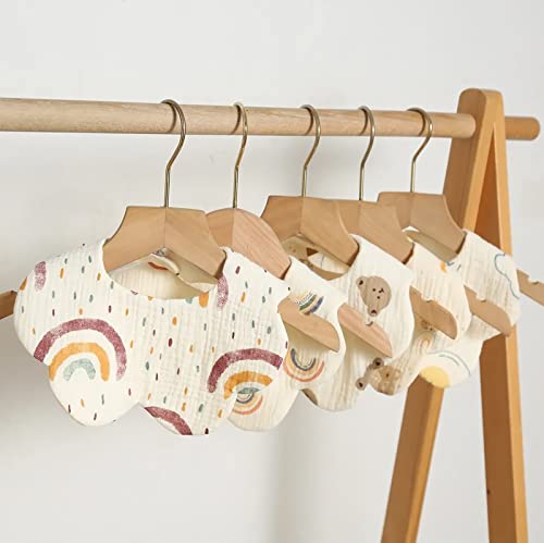 REBE & CO Baby bibs, muslin 6 layers, Organic 100% Cotton for Drooling, for boy and girl newborn, absorbents, unisex, boho