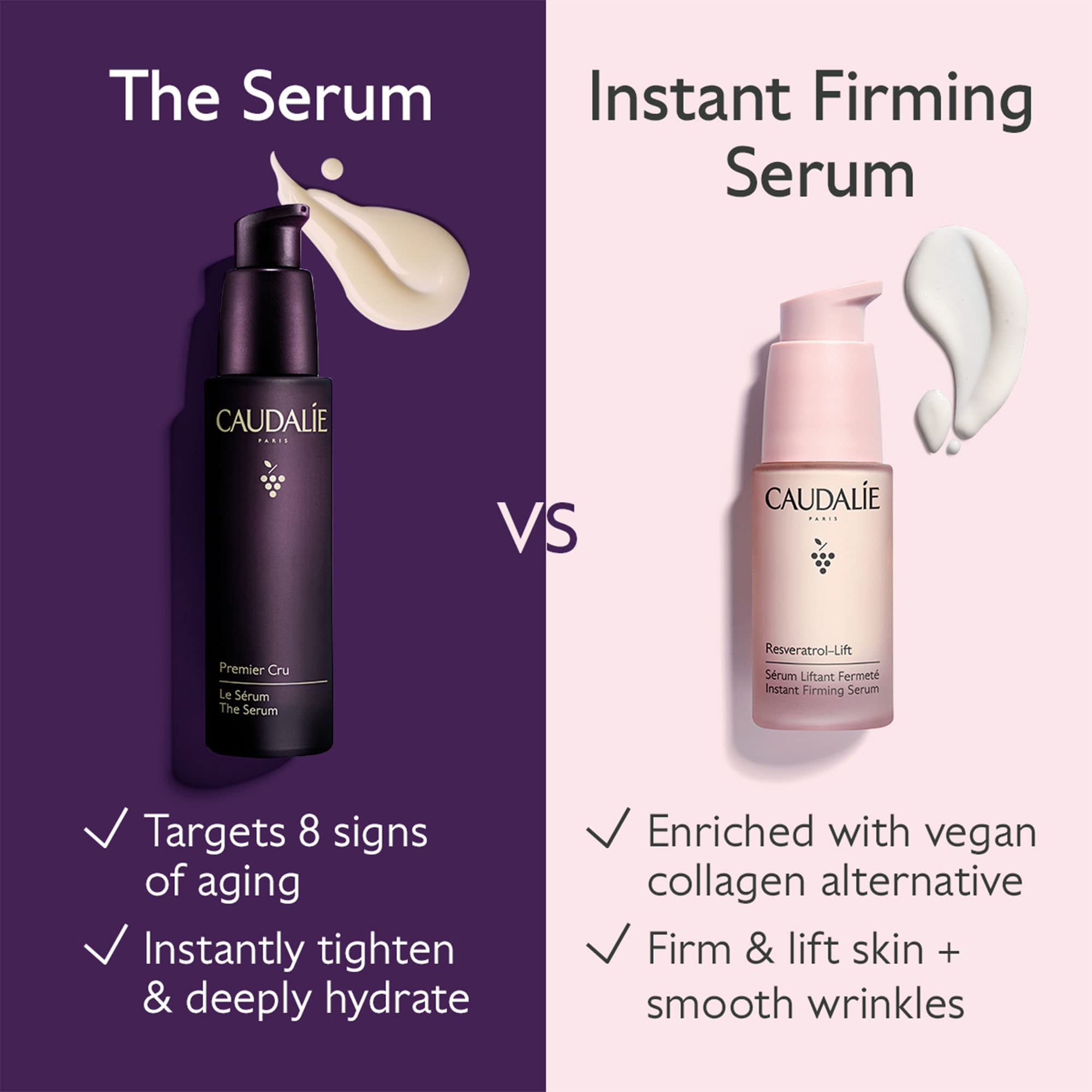 Caudalie Premier Cru Anti-Aging Face Serum with Hyaluronic acid, for Instantly Tightened and Hydrated skin (Serum)