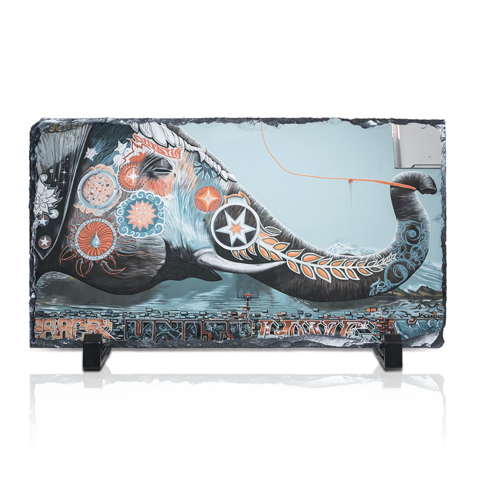 MR.R Sublimation Blank Rectangular Rock Slate Photo Plaque Picture Frame, Customized Photo Frame Novelty For Wedding,Birthday,Baby Birth (12x22cm)