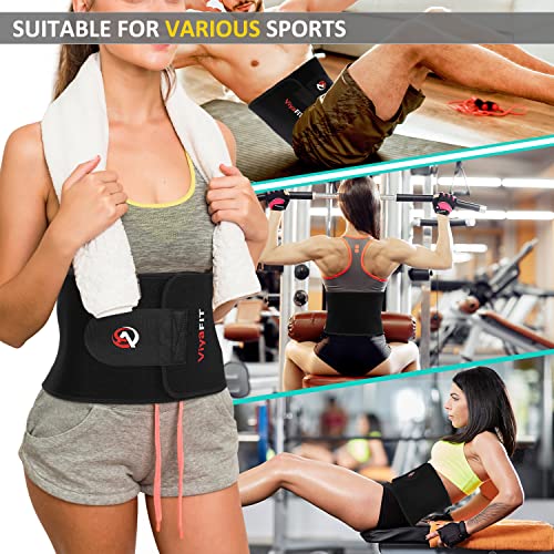 Viyafit Waist Trimmer Belt, Premium Waist Trainer for Women & Men Weight Loss Red