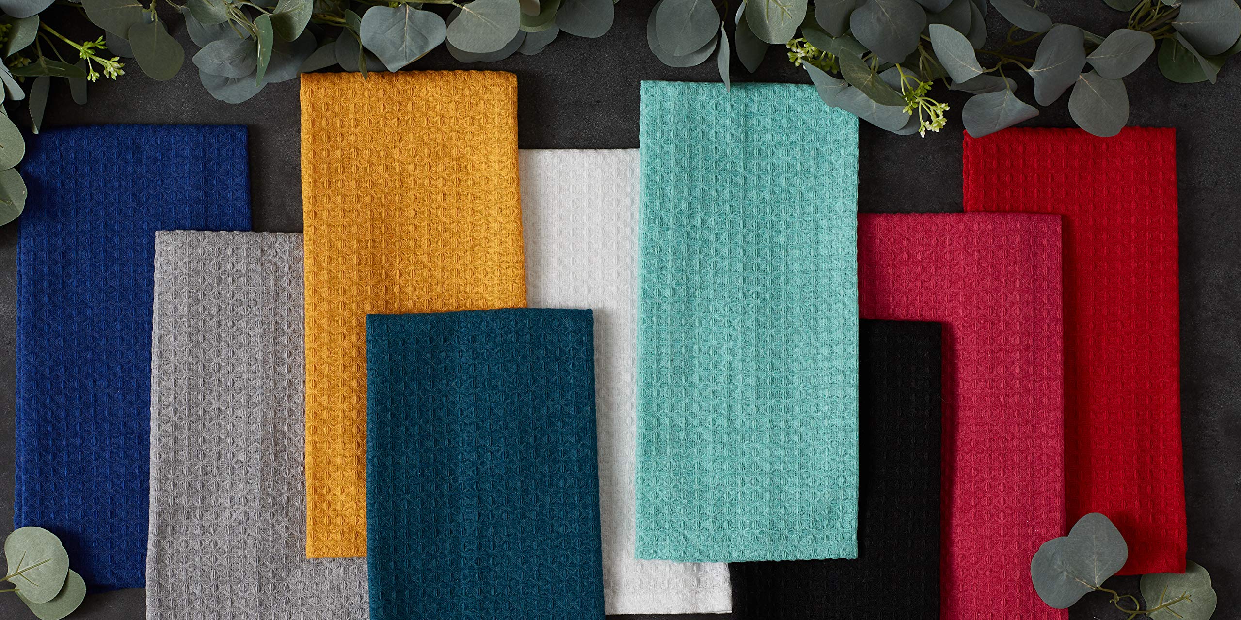 DII Recycled Cotton Kitchen Collection Dishtowel Set, 18x26, Teal, 6 Piece