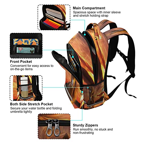 Kids Backpack Sunset Horse Bookbag Elementary School Bag for Boys Girls Travel Rucksack