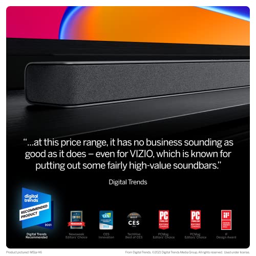 VIZIO M-Series 2.1 Immersive Sound Bar with 5 High-Performance Speakers, Dolby Atmos, DTS:X, Wireless Subwoofer and Alexa Compatibility, M215aw-K6, 2023 Model