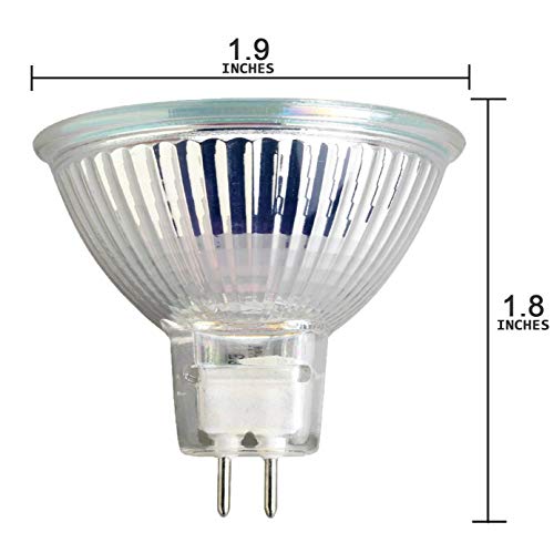 CBconcept - 10 Bulbs - 12 Volt, 35 Watts, MR16, UV Glass Face, GU5.3 Bi-Pin Base Halogen Light Bulb, for Accent Lighting, Tracking Light, Landscape Lights, Exhibit Art Gallery - Designed in CA