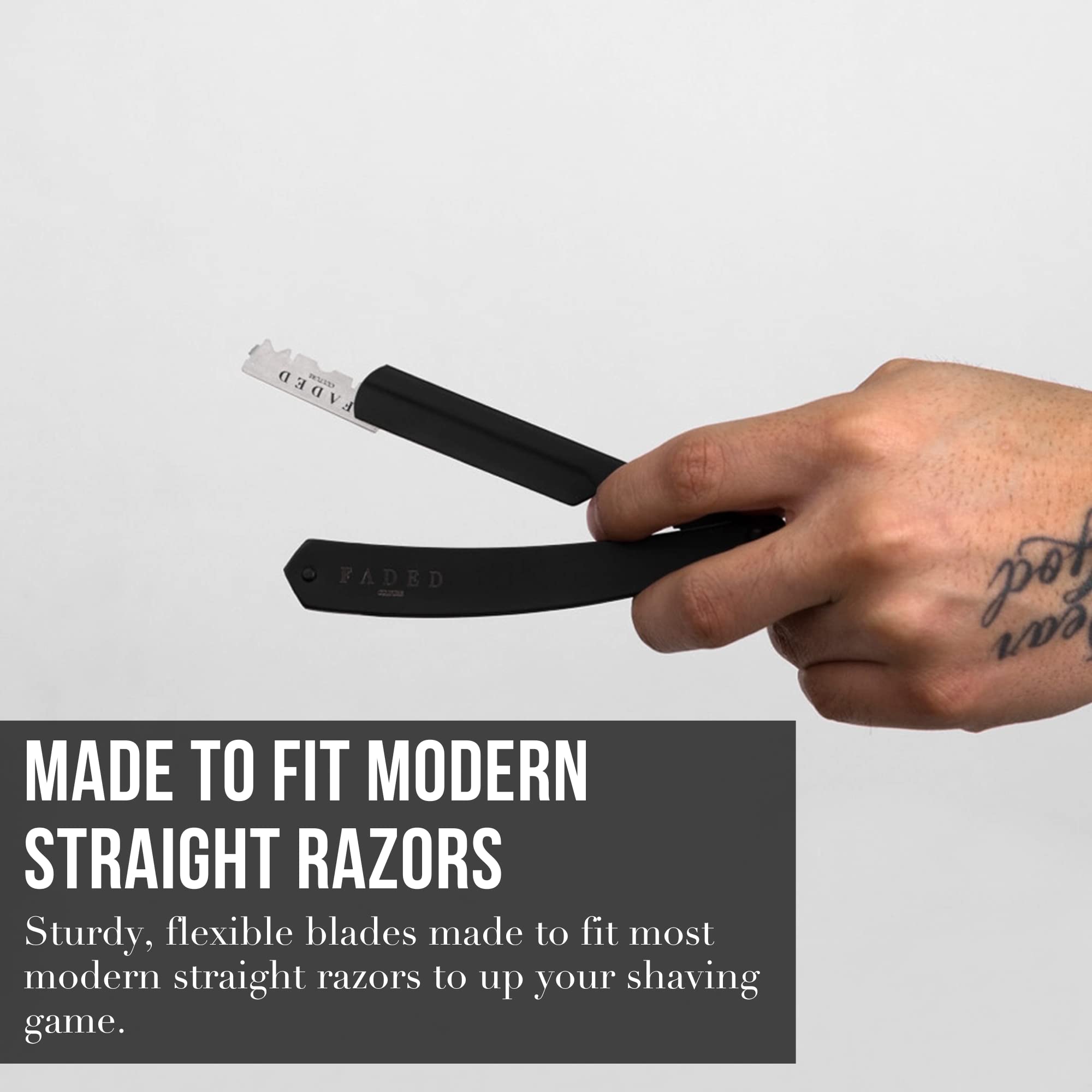 Faded Culture Double Edge Razor Blades for Men - Razor Blade Refills for Straight Edge Razors - Micro Grinded Stainless Steel, Platinum Coated, Individually Wrapped - 100 Double Edge Shaving Blades