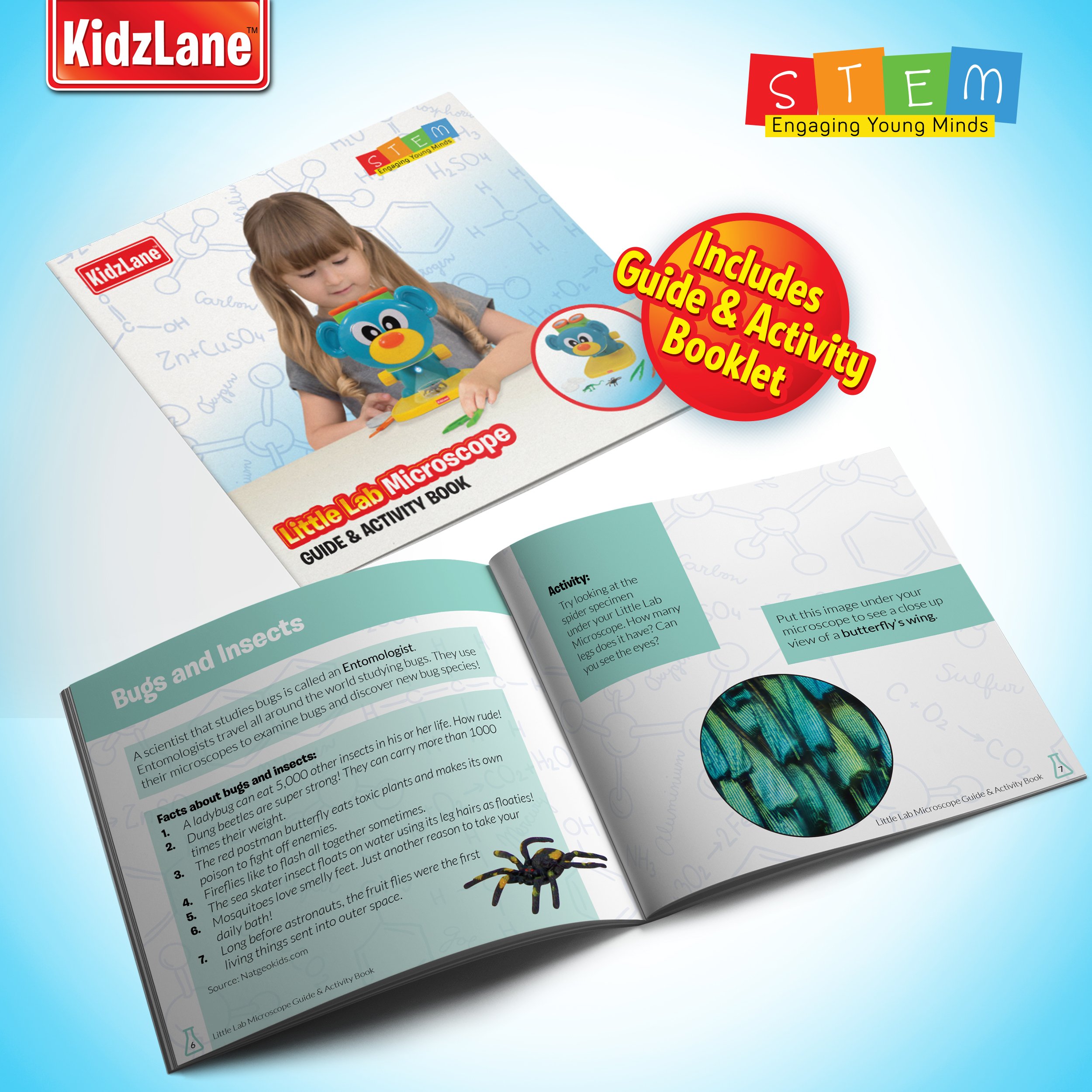 Microscope Kit for Kids | Children’s Wooden Science Kit Microscope with 2 Viewing Lenses and 10 Picture Slides | Educational STEM Toys for Toddlers and Kids Ages 3+ (B07DQR2483)