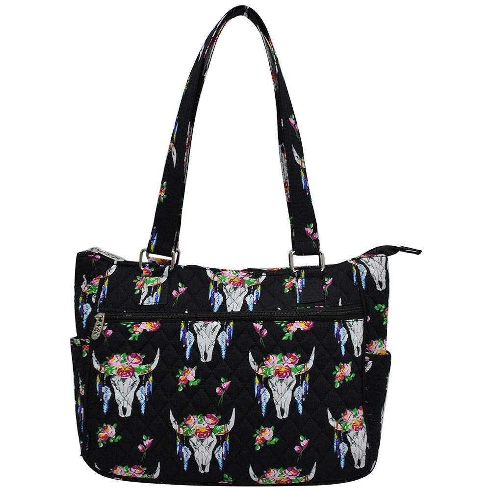 NGIL Quilted Cotton Shoulder Bag (Bull Skull Black)