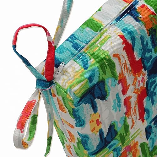 Pillow Perfect Outdoor/Indoor Bench/Swing Cushion, 45" x 18", Blue Abstract Reflections