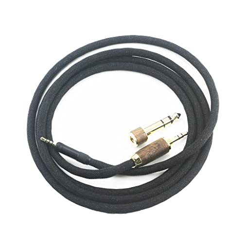 NewFantasia Replacement Audio Upgrade Cable 6N OCC Copper Single Crystal Silver Plated Cord Compatible with Sennheiser HD598 HD598SE HD560s HD598Cs HD598SR Headphone Walnut Wood Shell & 6.35mm Adapter