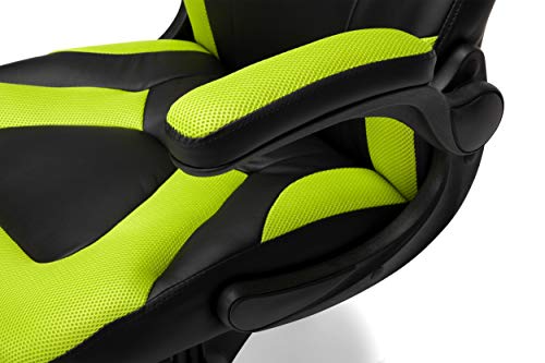 OFM Gaming Chair Ergonomic Racing Style PC Computer Desk Office Chair - 360 Swivel, Integrated Lumbar Support & Headrest, Adjustable Height, Recline Tilt Control, Flip-Up Arms, 275lb Max (2020 Green)