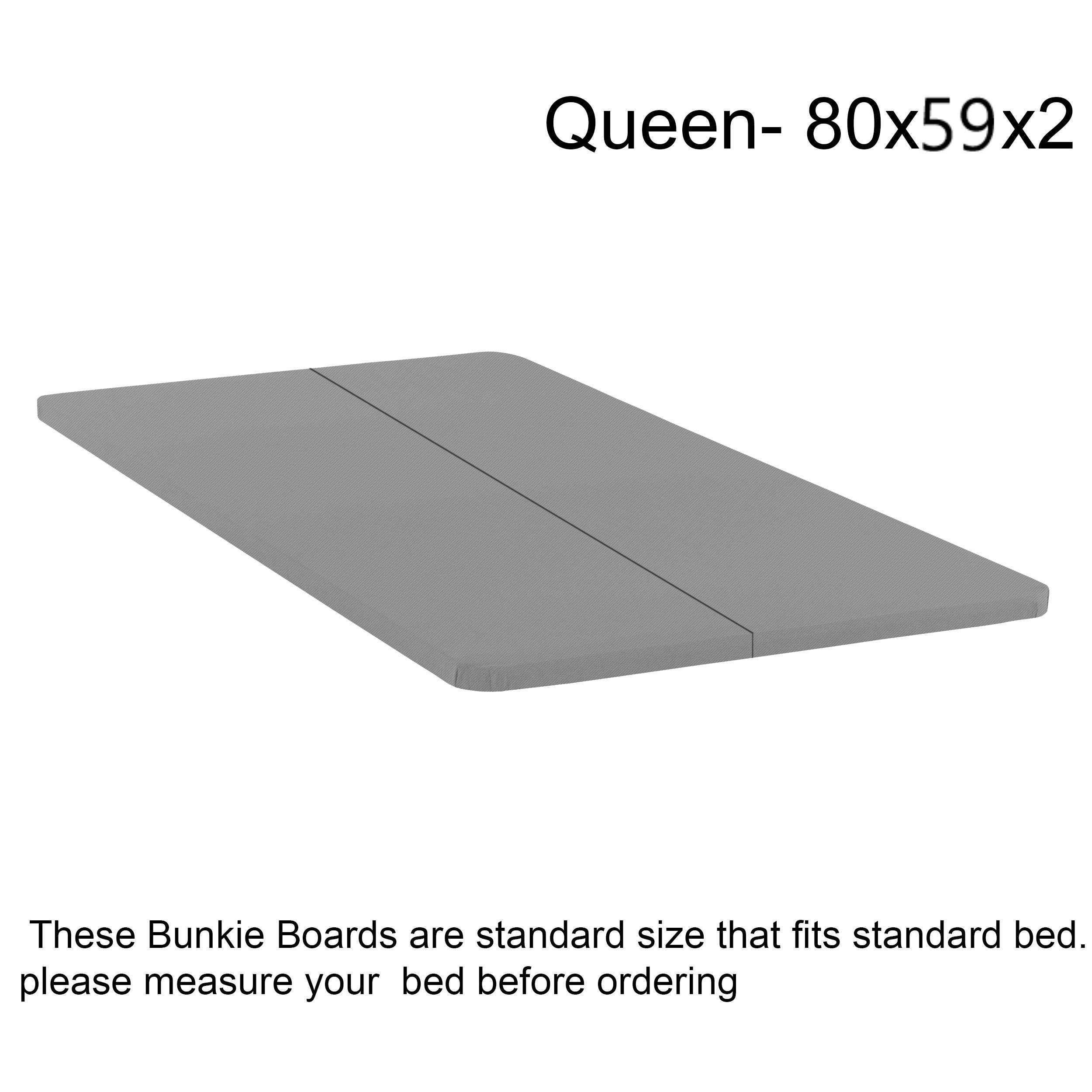 Mattress Solution, 1.5-Inch Split Bunkie Board for Mattress/Bed, Fully Assembled, Improved Comfort and Support, Queen, Grey