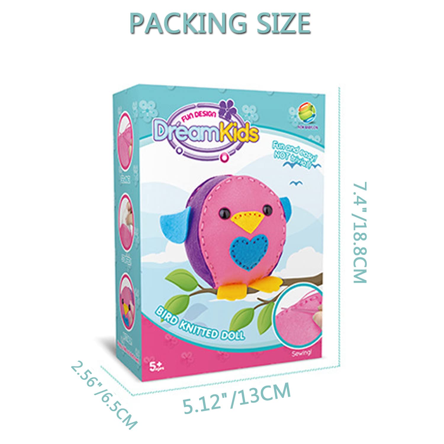 DBlosp Beginner Sewing Kit for Kids - Sew Your Own Doll - Beginner My First Art & Craft,Gift for Girls and Boys, Learn to Sew, Embroidery (Owl )