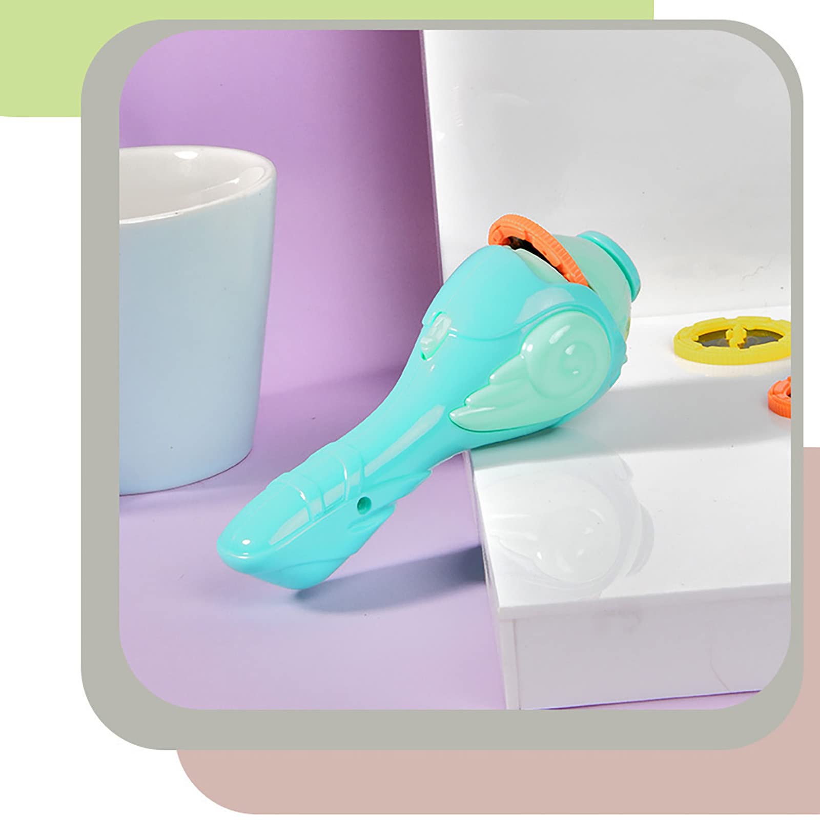 Education Picture Projection Projector Toy Slide Children's Luminous Early Pattern Show Story Cool Led (Blue, One Size)