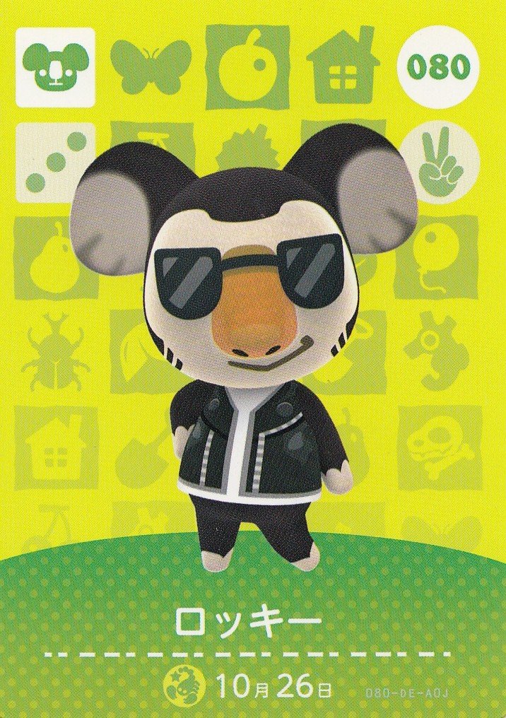 Nintendo [Animal Crossing Amiibo Card 1St Series Rokkii 080
