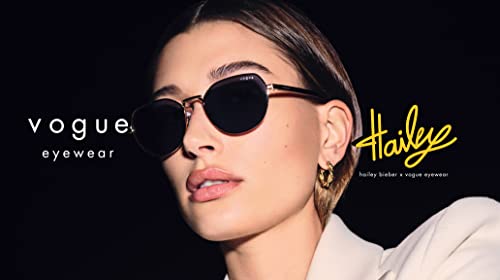 Vogue Eyewear Woman Sunglasses Gold Frame, Dark Blue Lenses, 53MM