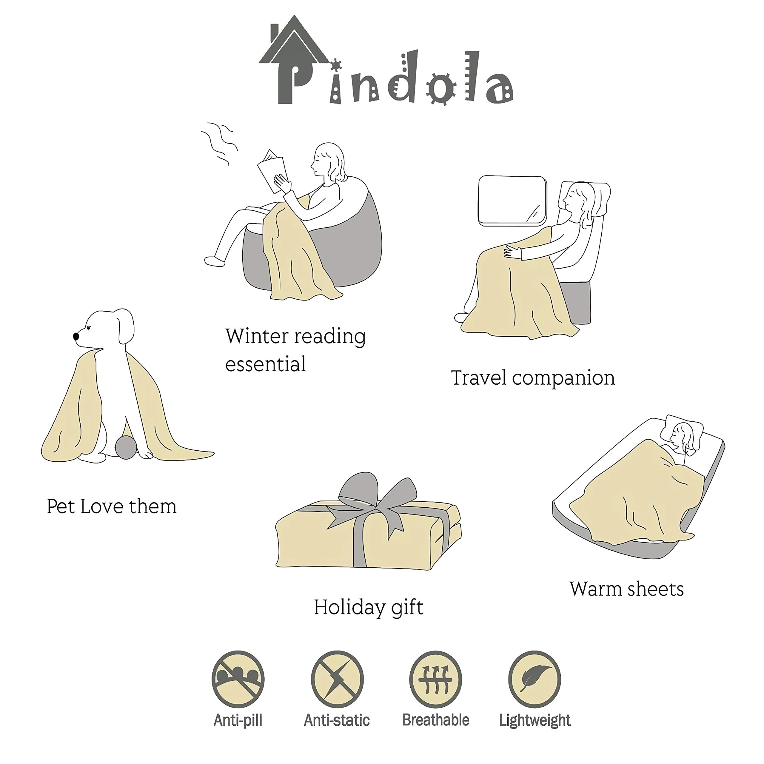 Pindola Cute Baseball Texture Throw Blanket Warm Lightweight Soft Cozy Warm Home Decoration 60"x50" for Teen