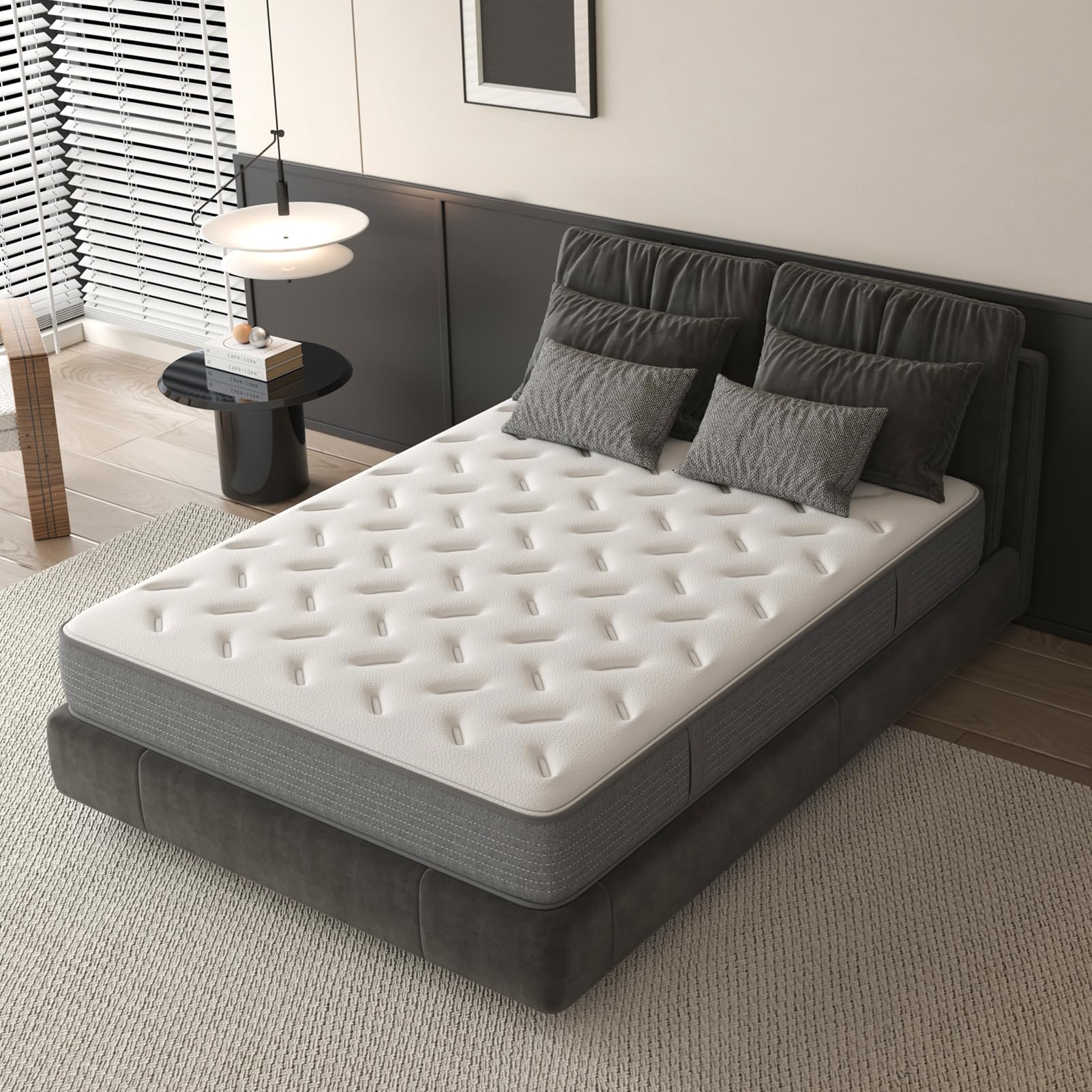 Full Mattresses, DIGLANT 10Inch Supportive Memory Foam with Medium Firm Feel, Full Size Individual Pocket Springs Hybrid Mattress Bed in Box, Durable Support & Pressure Relief, CertiPUR-US Certified