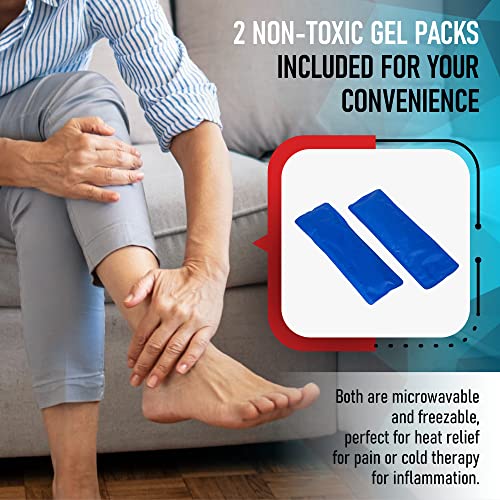 Reusable Hot Foot & Cold Ice Pack Wrap for Plantar Fasciitis, Heel Spurs, Arch Pain, Sore Feet, Swelling - Two Sizes - HSA or FSA Eligible