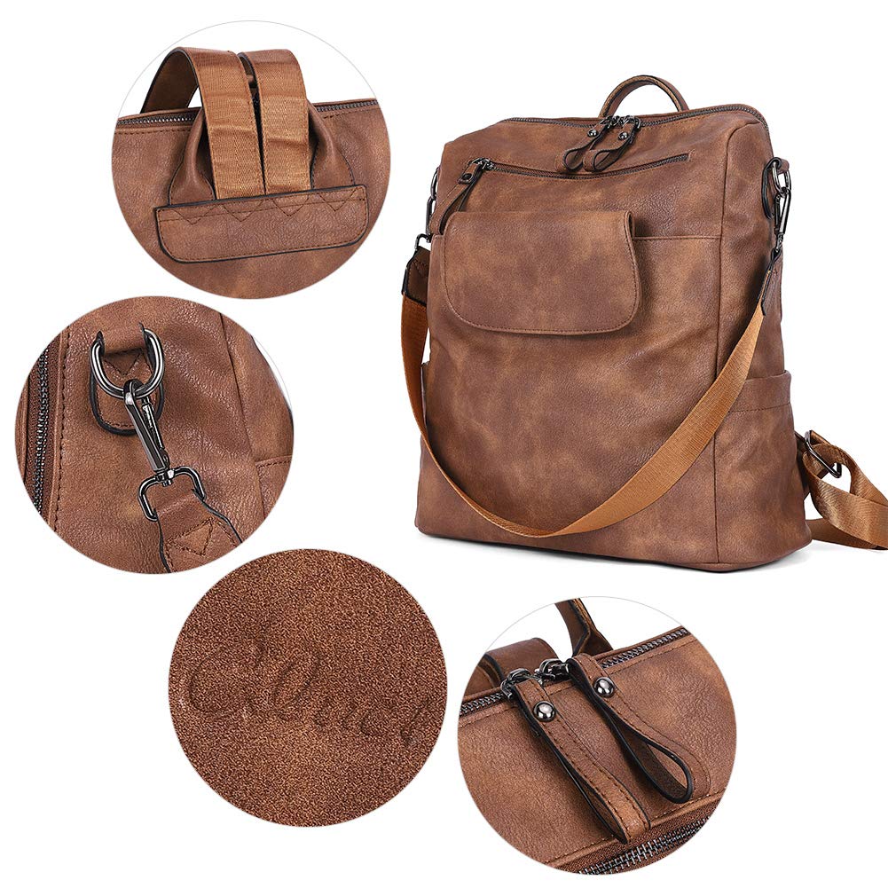 CLUCI Leather Backpack for Women Large Backpack Purse Convertible Travel Fashion Designer Ladies Shoulder Bags