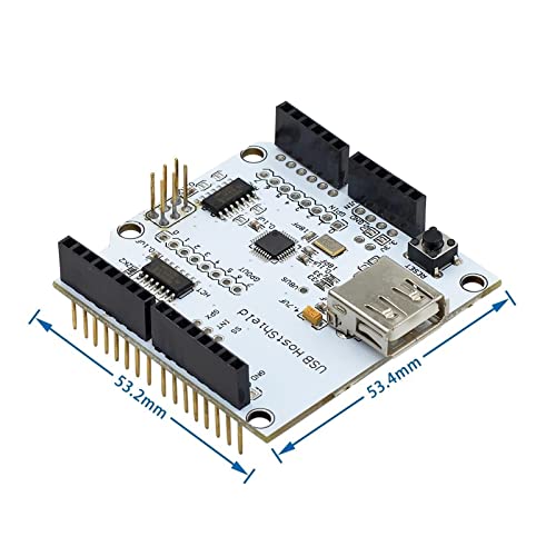 EWNICE USB Host Shield 2.0 for Arduino UNO MEGA ADK Compatible for Android ADK DIY Electronic Module Board (Color : White Plate)