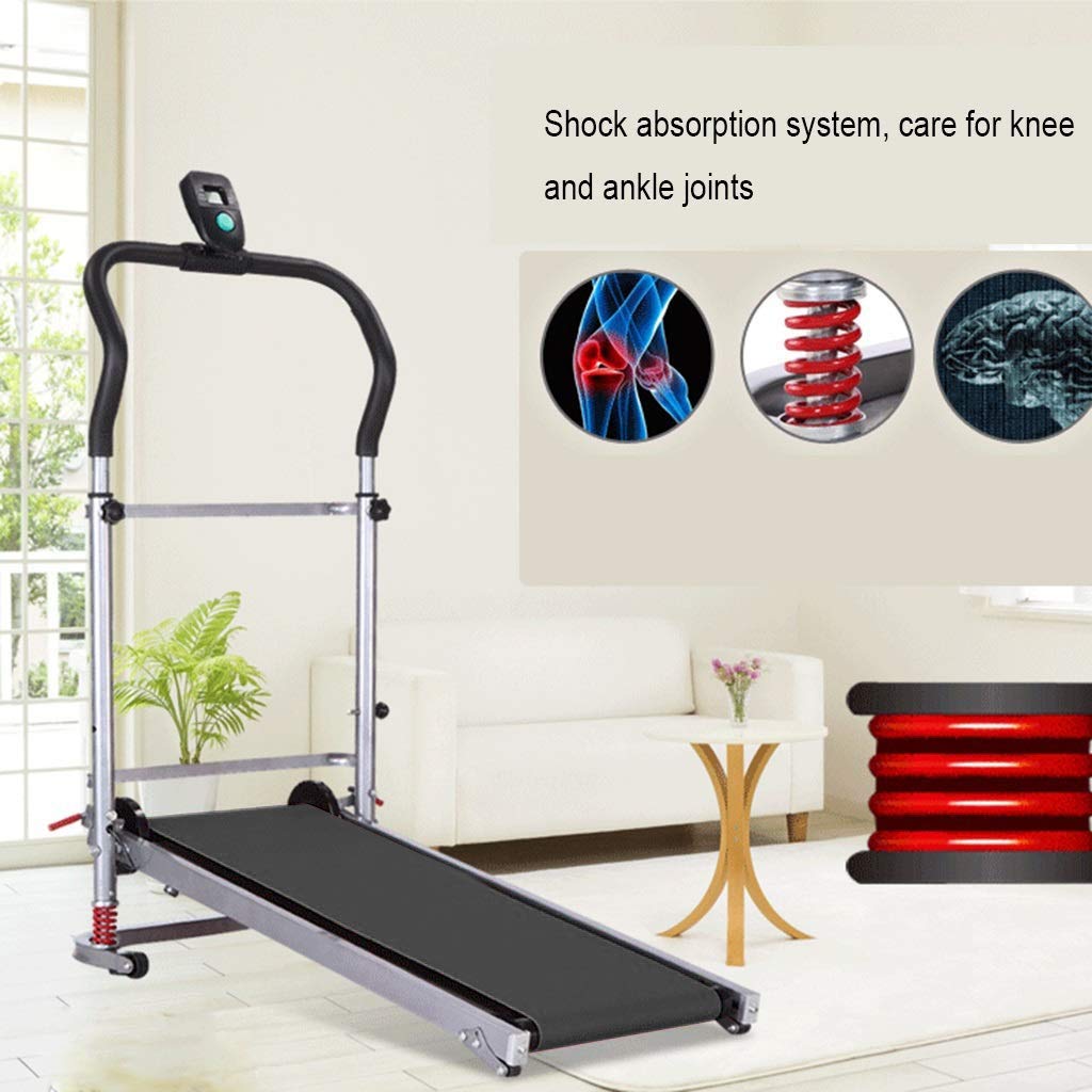 cobcob Running Machine, Folding Treadmill Easy Assembly Mechanical Folding Treadmill Ultra-Thin Portable for Home Gym Home Workouts, Jogging, Walking Exercise 53.1 x 37.4 x 20.5 inches (Black)