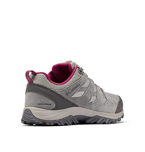 Columbia Women's Redmond III Waterproof Hiking Shoe, Titanium Titanium/Red Onion, 8 Wide