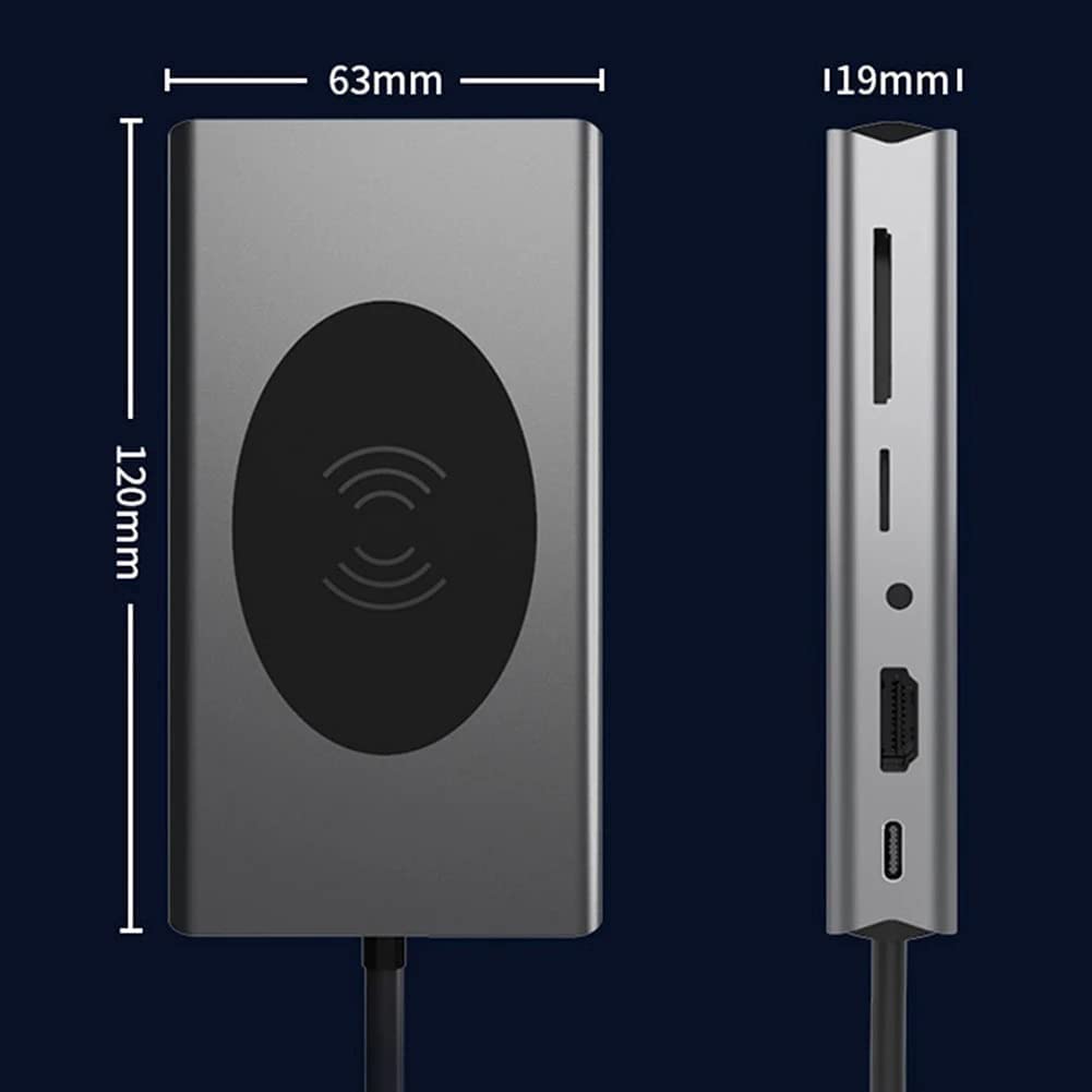 Feilx Ultra-Slim Data USB Hub, USB Type C Hub USB 3.0 Type-C Hub to HDMI Adapter 4K Thunderbolt 5 USB C Hub with TF SD Reader Slot PD