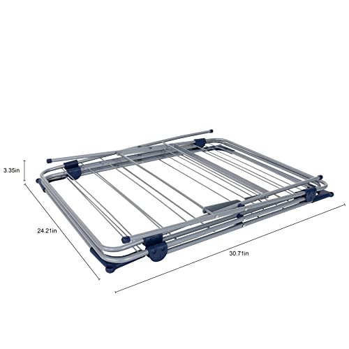 YBM Home 1582-10 3 Tier Foldable Clothes Water-Resistant Steel Drying Rack