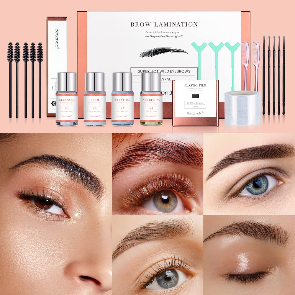 Ibcccndc Brow Lamination Kit Professional Starter Kit Perfect Full Fluffy Sculpt Brows Suitable for Salon Home Use | Eyebrow Brush And Eyelash Micro Brushes Added