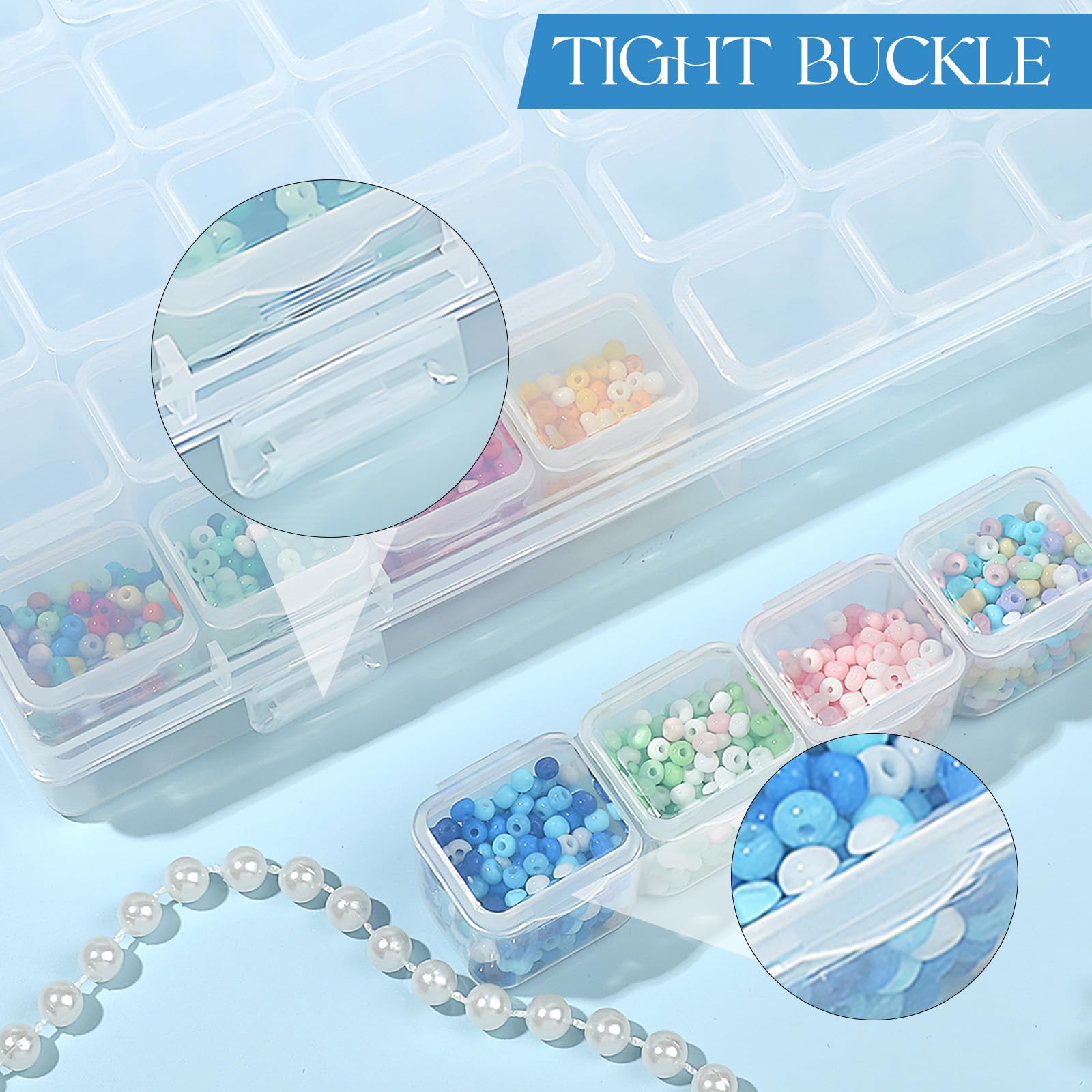 ISKYBOB 112 Slots Craft Beads Storage Containers, Plastic Beads Organizer Rhinestones Storage Box Portable Bead Art Storage Case Large Capacity Embroidery Organizers for 5D Painting Art, DIY Craft
