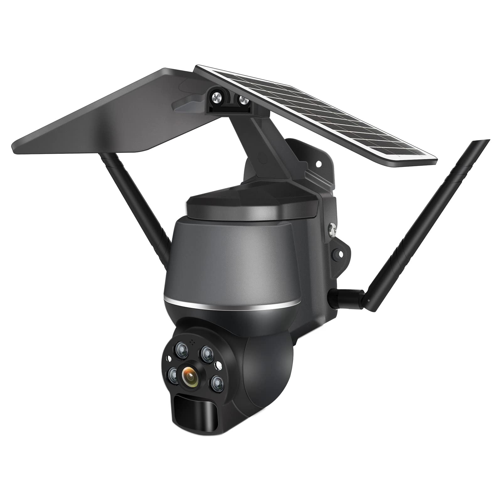 EEland 4G LTE Cellular Wireless Outdoor Security Camera with SIM Card, No WiFi Solar Battery Powered Cameras, Pan Tilt 360° View, Spotlight Color Night Vision, PIR Motion Sensor, 2 Way Talk
