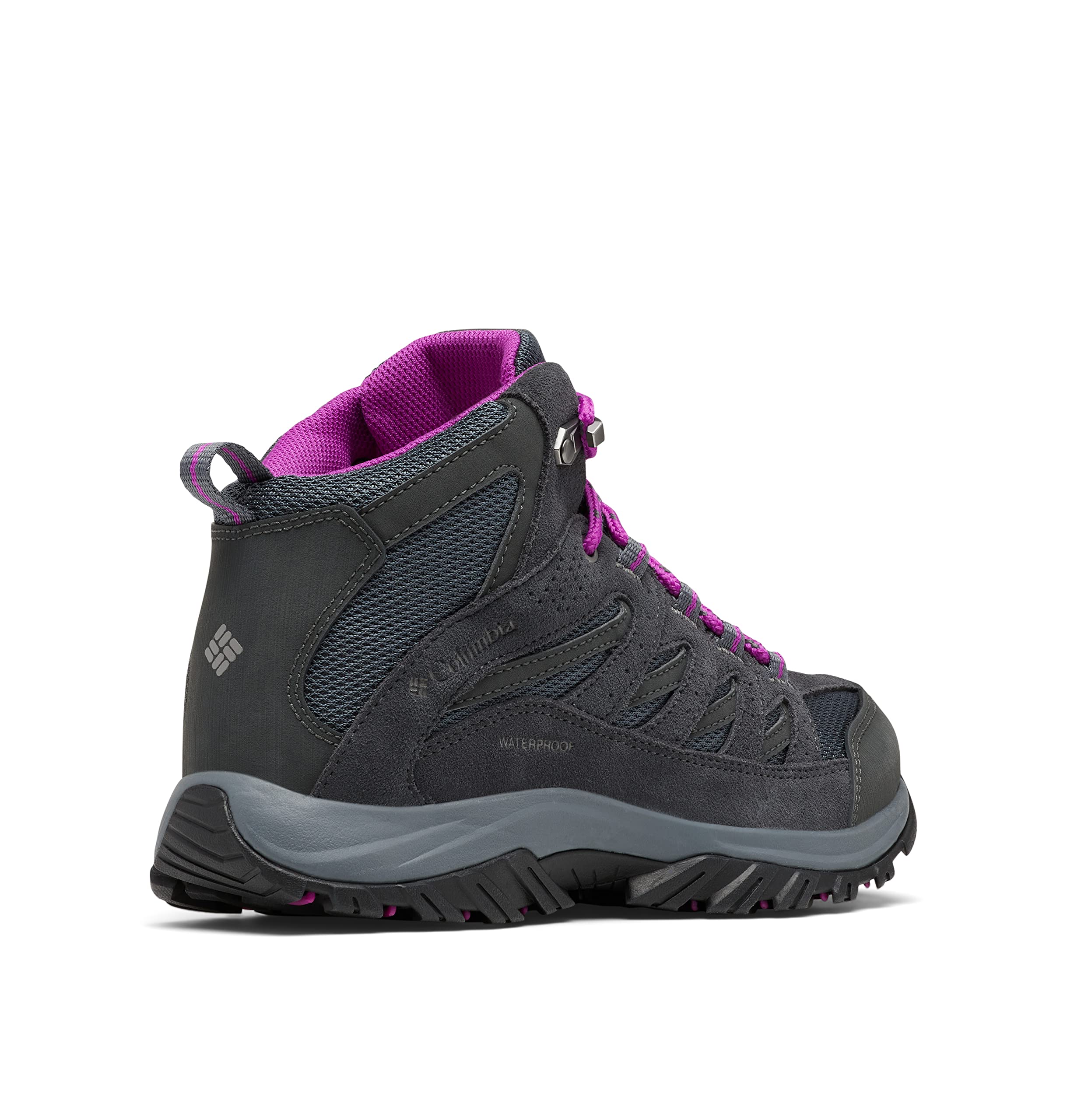 Columbia womens Crestwood Mid Waterproof Boot Hiking Shoe, Graphite/Bright Plum, 9.5 Wide US