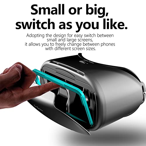 VR Headset Compatible for iPhone and Android Phone, Virtual Reality Glasses with Blu-ray Eye Protected Light & Small, Watch Movies, Video & Play Game, Support 4.7-7.0” Smartphone