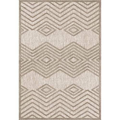 nuLOOM Peri Geometric Tetris Indoor/Outdoor Area Rug, 8x10, Beige