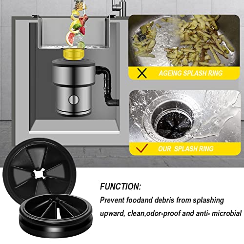 Garbage Disposal Splash Guards Sink Baffle Replacement for Evolution Series Drain Plugs Quiet Collar Food Waste Disposer Accessories 3 3/8" Inch