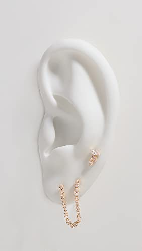 EF Collection Women's 14k Single Diamond Marquise Double Stud Earring, Yellow Gold, One Size