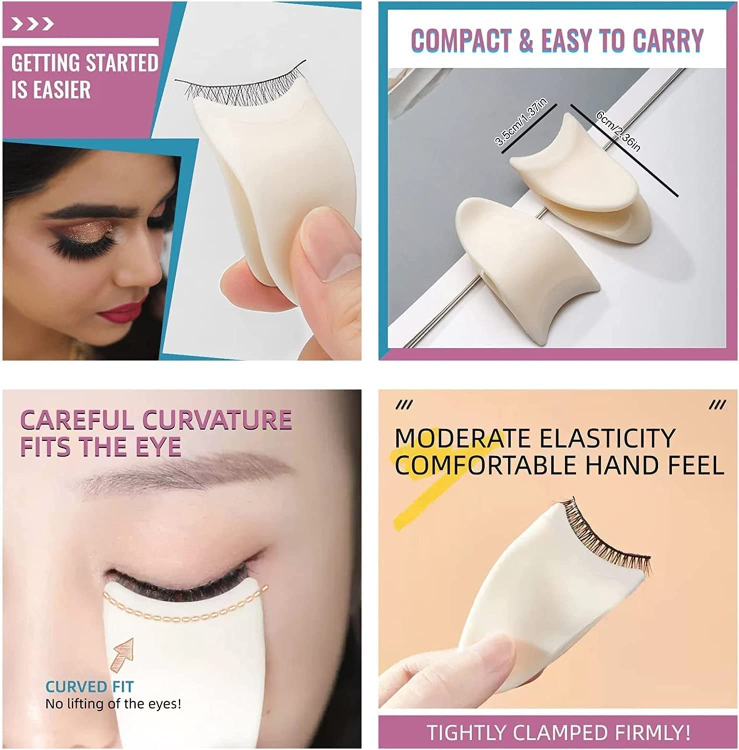 False Eyelash Applicator Tool Eyelash Tweezer Eyelash Clip Clamp Women Makeup Fake Eyelashes Auxiliary Clip Cosmetic Tool for Beginners, Eyelash Tweezers for False Lashes, Eyelashes Buddy Kit 1 Pack