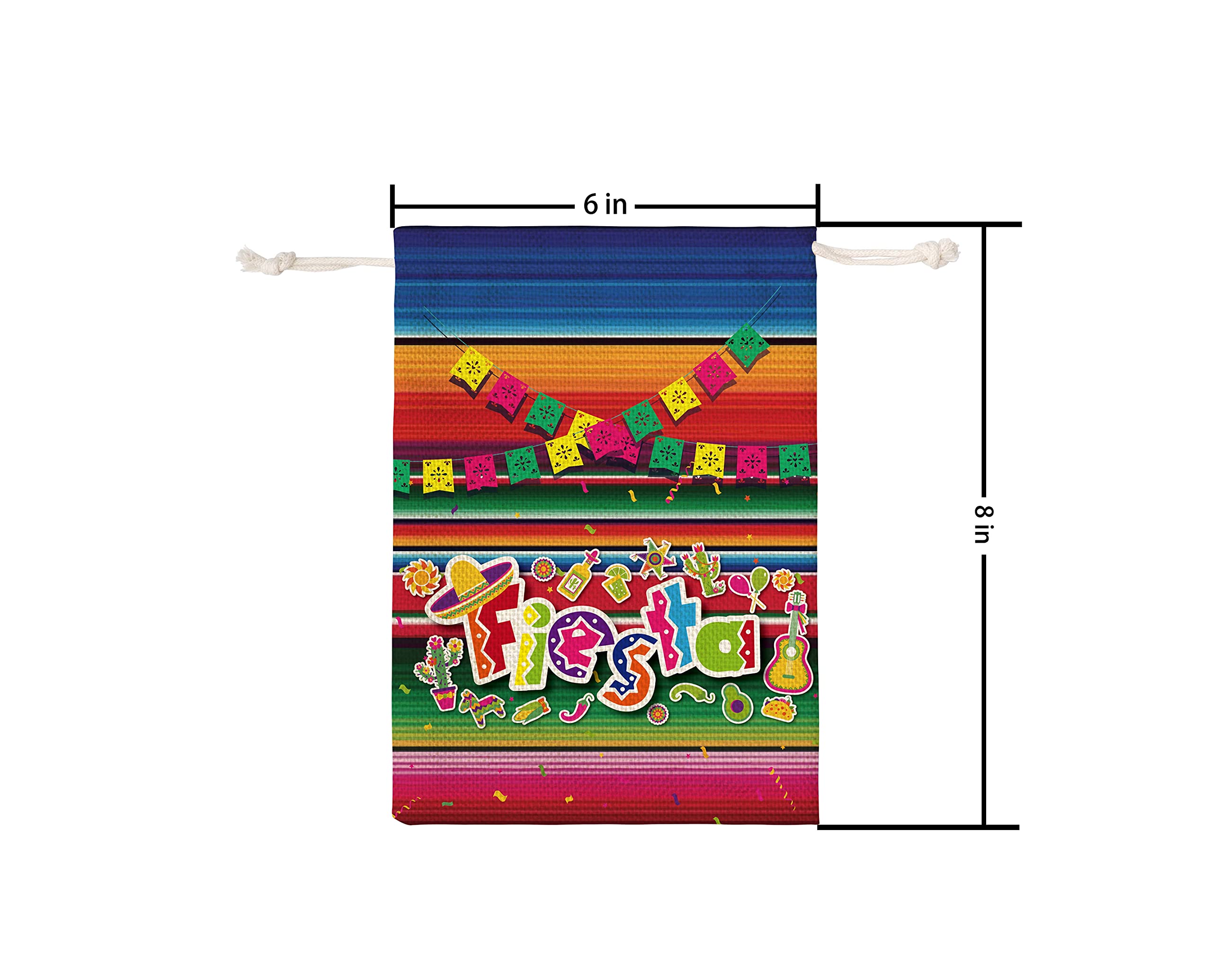 Doreen's Boutique Fiesta Gift Bags, Taco Llama Cactus,Mexican Themed Fiesta Party Decorations, Supplies – 5 Pcs per Pack(BGS-A008)