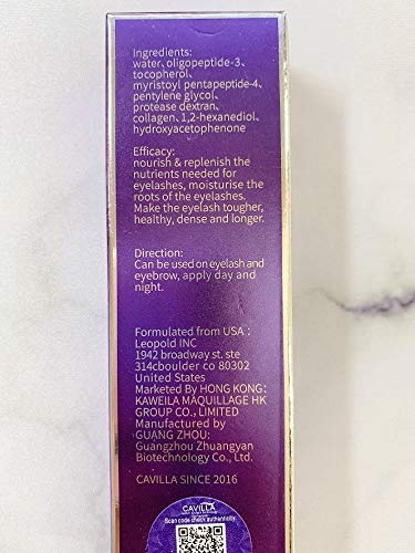 CAVILLA Eyelash Growth Serum for Lash and Brow Irritation Free Formula Eyelash Growth Enhancer & Brow Serum with Biotin & Natural Growth Peptides
