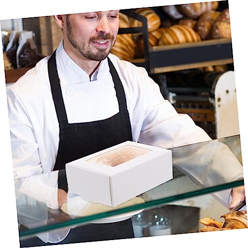 NUOBESTY 50pcs Packaging Boxes Mini Cake Containers Clear Bread Box Soap Container Treat Box Compact Paper Box for Cookie Small Cake Boxes Packing Box Storage Box Carton Airplane Box White