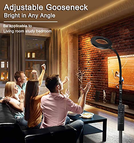 KS KINGSTAR Sofa Standing lamp Floor lamp Side Reading Lamps 3-Color Tall Standing Pole Light with Remote for Live Stream Learning and Reading Living Room,Bed Room,Home Office