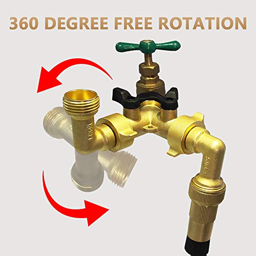 Garden Hose Connector 90 Degree Brass Garden Hose Elbow Solid Brass Adapter (2Pcs)+ Extra 4 Pressure Washers