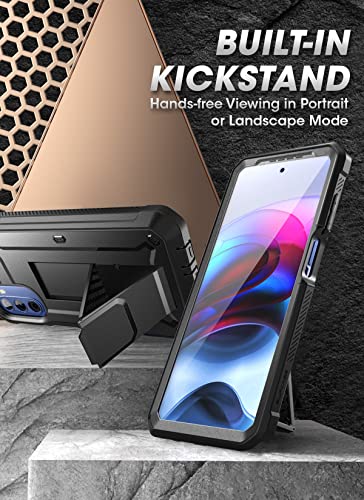SUPCASE Unicorn Beetle Pro Series Case for Moto G Stylus 5G 2022 [Not Fit 4G Version], with Built-in Screen Protector Full-Body Rugged Belt Clip & Kickstand Case (Black)