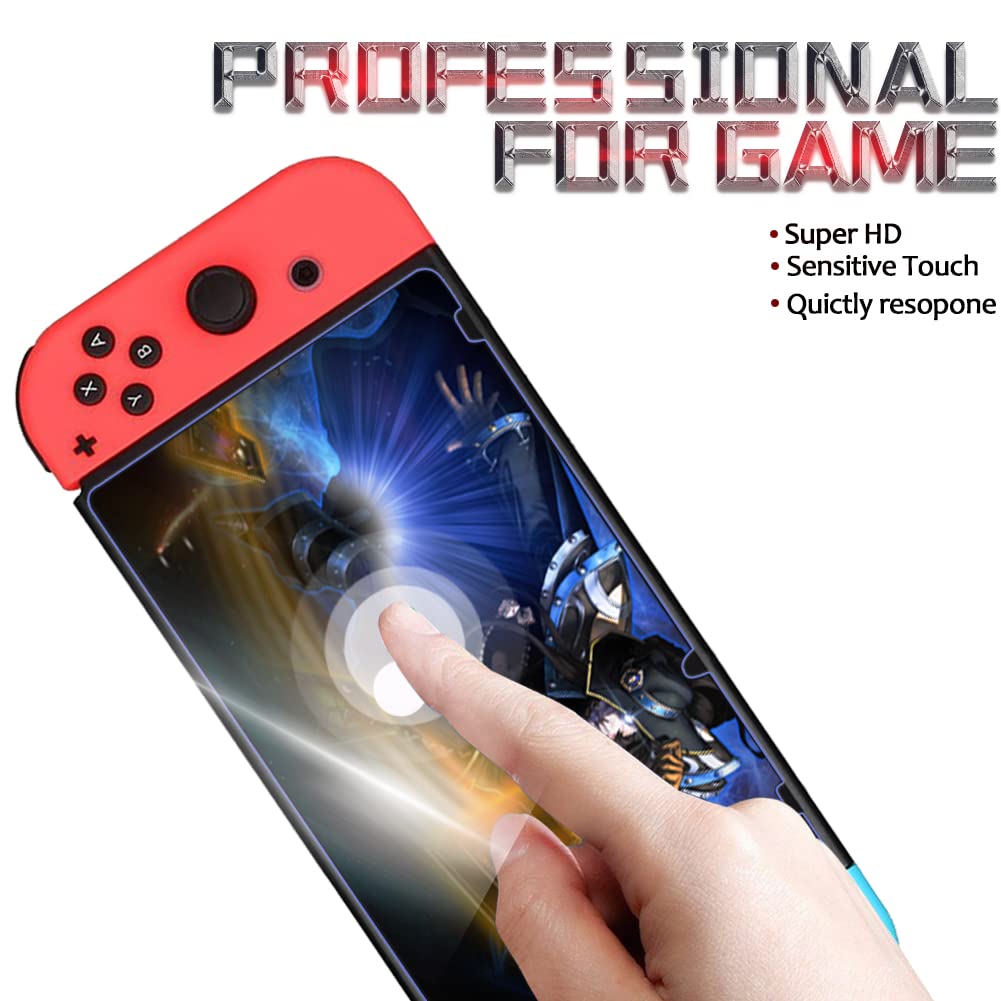 Nintendo Switch Screen Protector, LINNO Eyes Care Anti UV,Anti blue light tempered glass Protection film for Nintendo 2017 Profession For game Super HD Anti Fingerprint, scratch resistance(2-PACK)