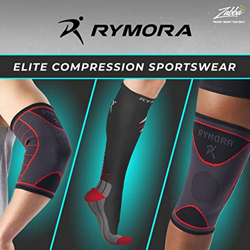 Rymora Leg Compression Sleeve, Calf Support Sleeves Legs Pain Relief for Men and Women, Comfortable and Secure Footless Socks for Fitness, Running, and Shin Splints β Flourescent, Large (One Pair)