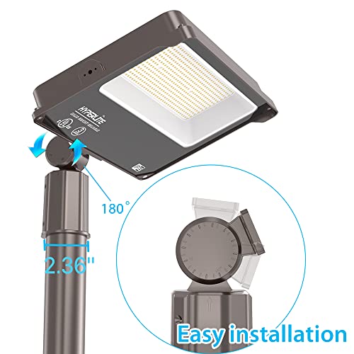HYPERLITE LED Parking Lot Light 150W with Dusk to Dawn Photocell, 5000K Outdoor Commercial Area Lighting with UL Certified, IP65 Waterproof LED Pole Light with Adjustable Slip Fitter mounting