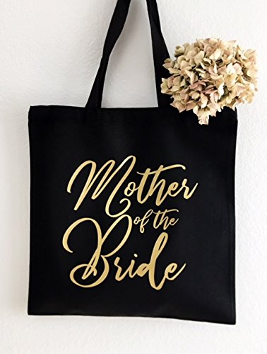 Mother of the Bride gift Tote bag by Graceful Greeting Co Heavy Black Canvas keepsake